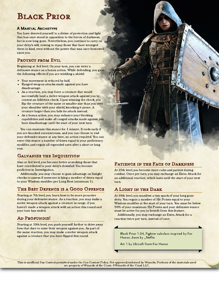 Fighter - Black Prior - GM Binder | PDF