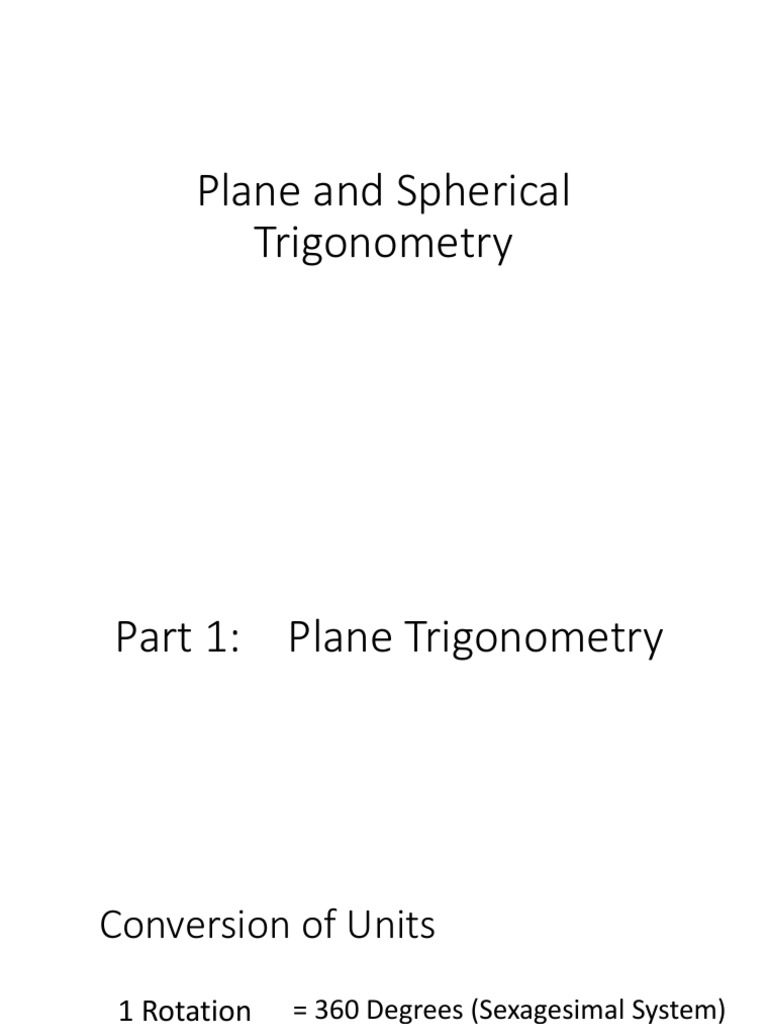 Plane and Spherical Trigonometry | PDF | Trigonometric Functions ...