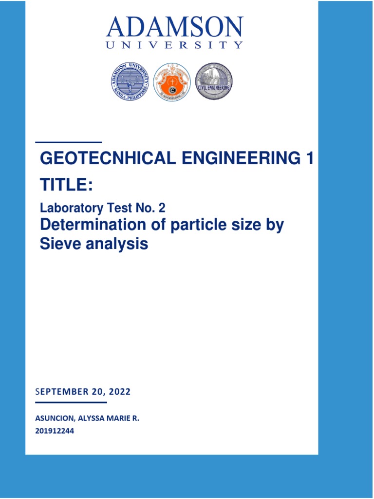 ASUNCION LAB 2 Determination of Particle Size by Sieve Analysis | PDF | Physical Sciences ...