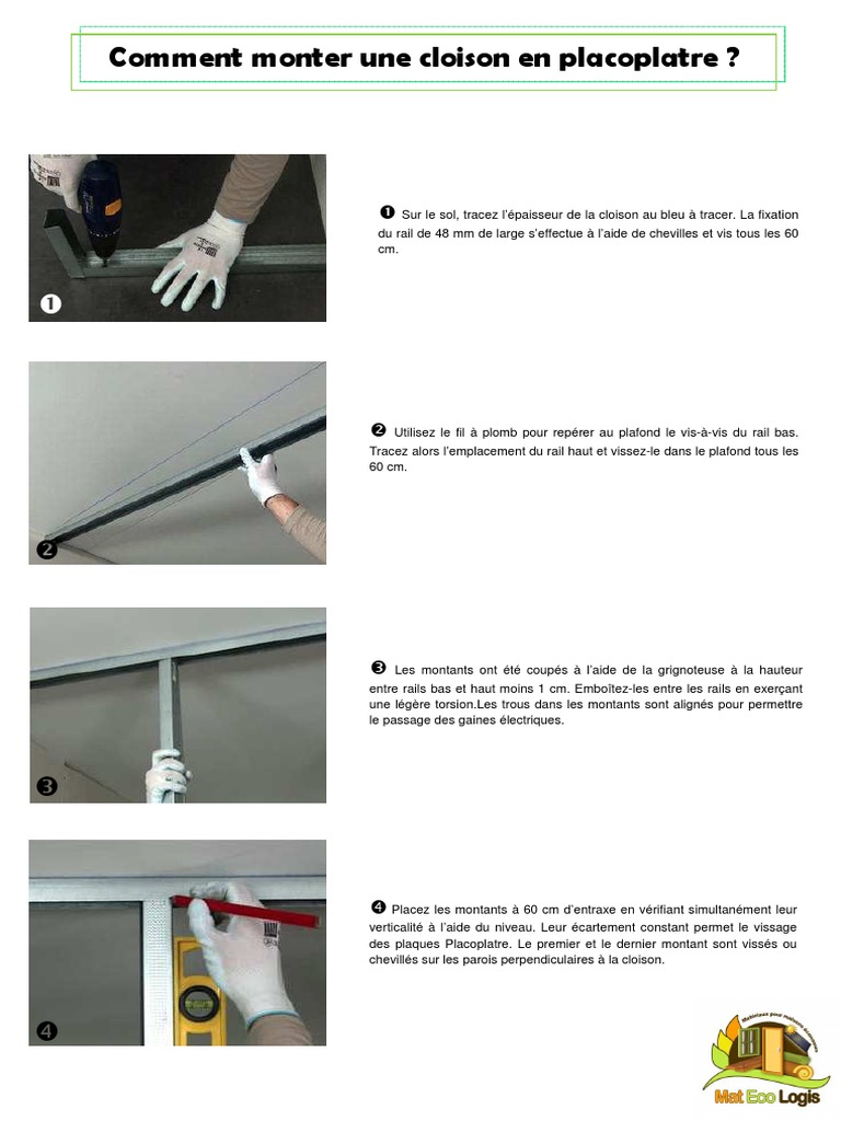 Monter une cloison en placoplatre | PDF