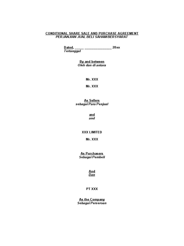 Sample Draft CSPA (Bilingual) | PDF