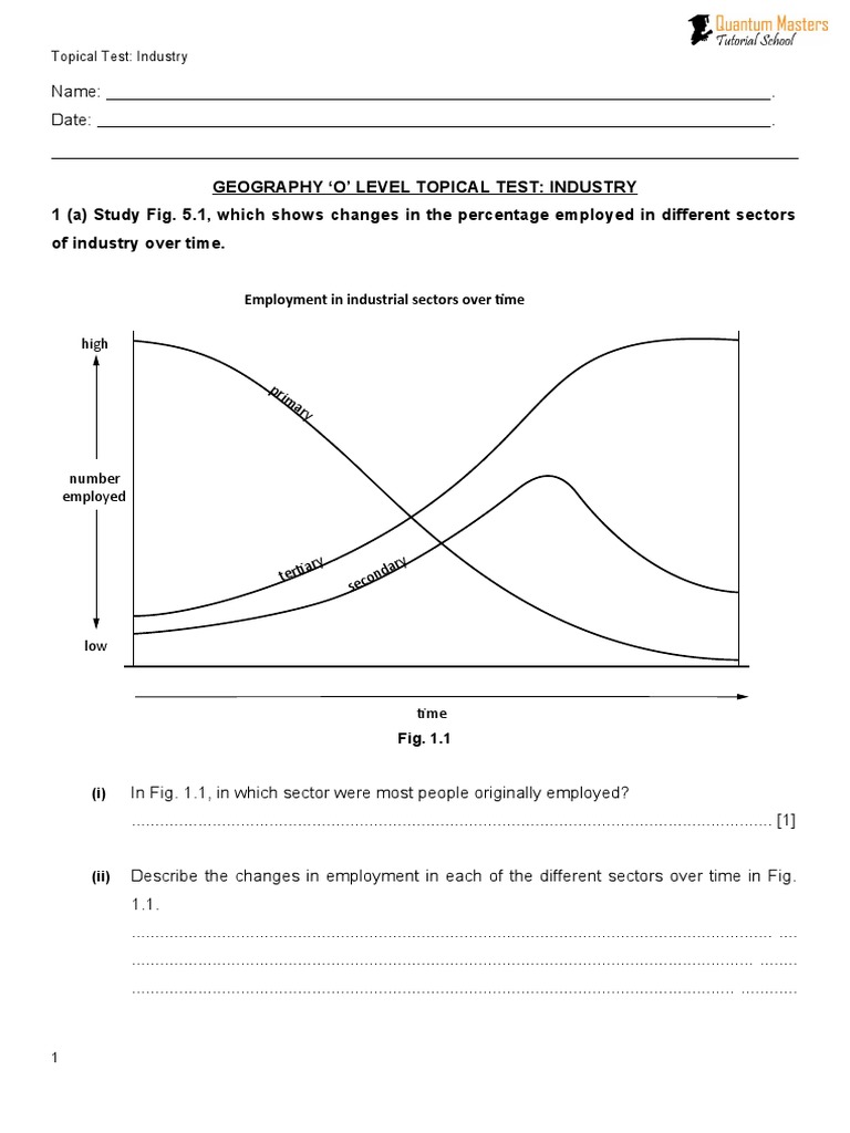 Geography O Level Topical Test Industry | PDF | Agriculture | Gross ...