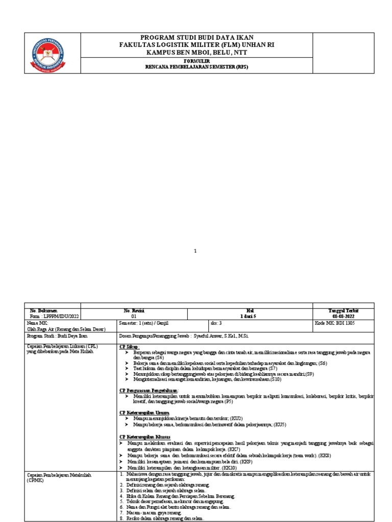 Persyaratan Masuk Program Unhan Atambua | PDF