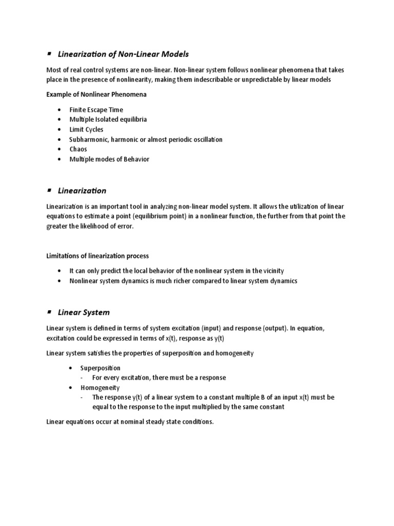 Linearization of Non | PDF | Nonlinear System | Mechanics