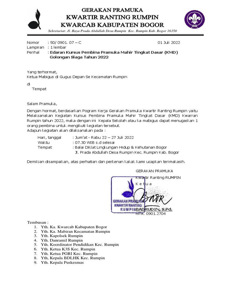 Surat Edaran KMD | PDF