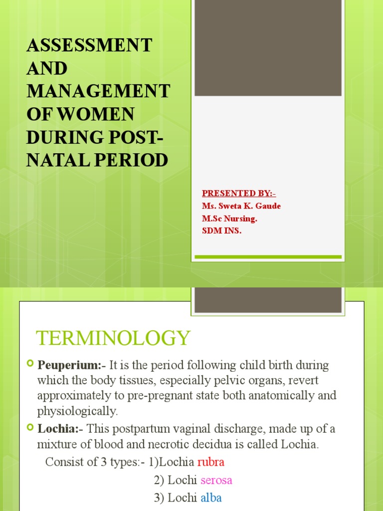 Assessment And Management Of Women During Post Natal Period Download