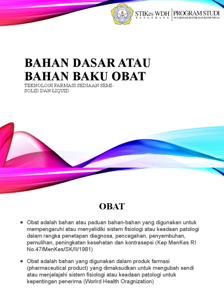 Bahan Obat Dan Bahan Dasar Obat Pdf