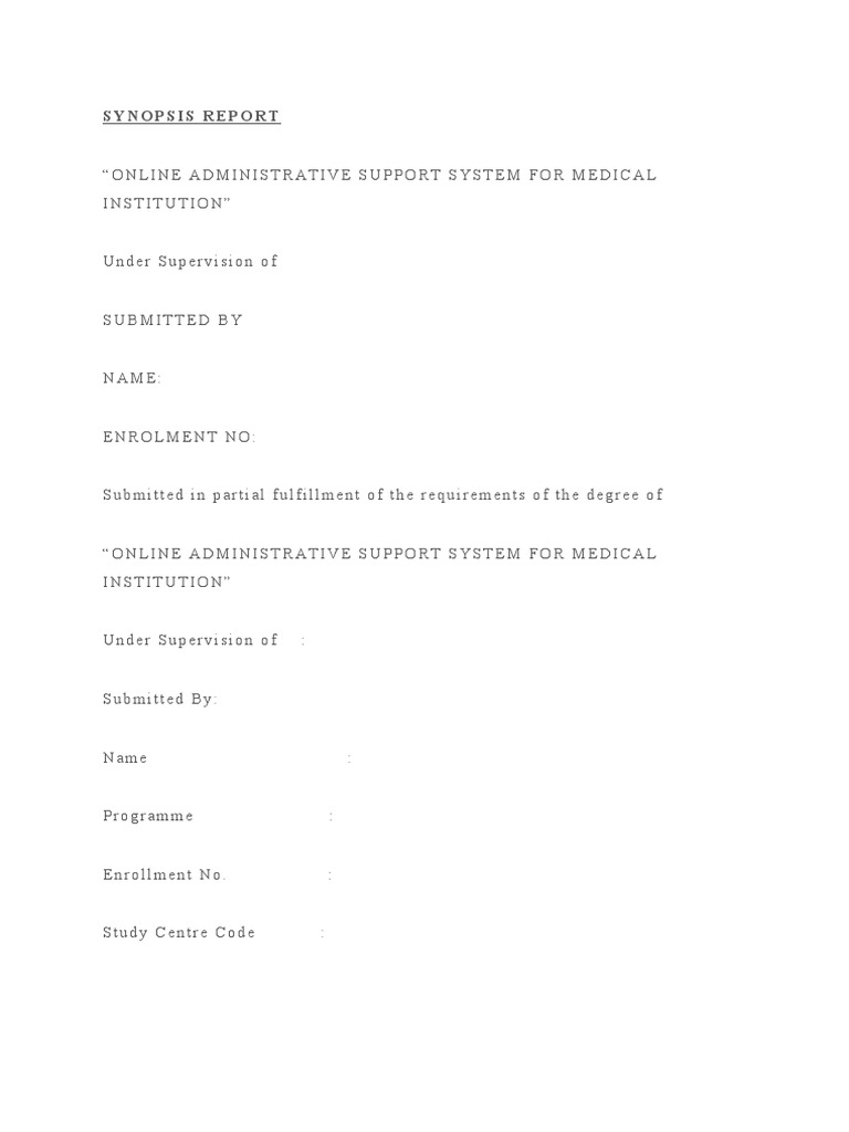 Sample Synopsis Report1 | PDF | Information Technology Management | Software Engineering