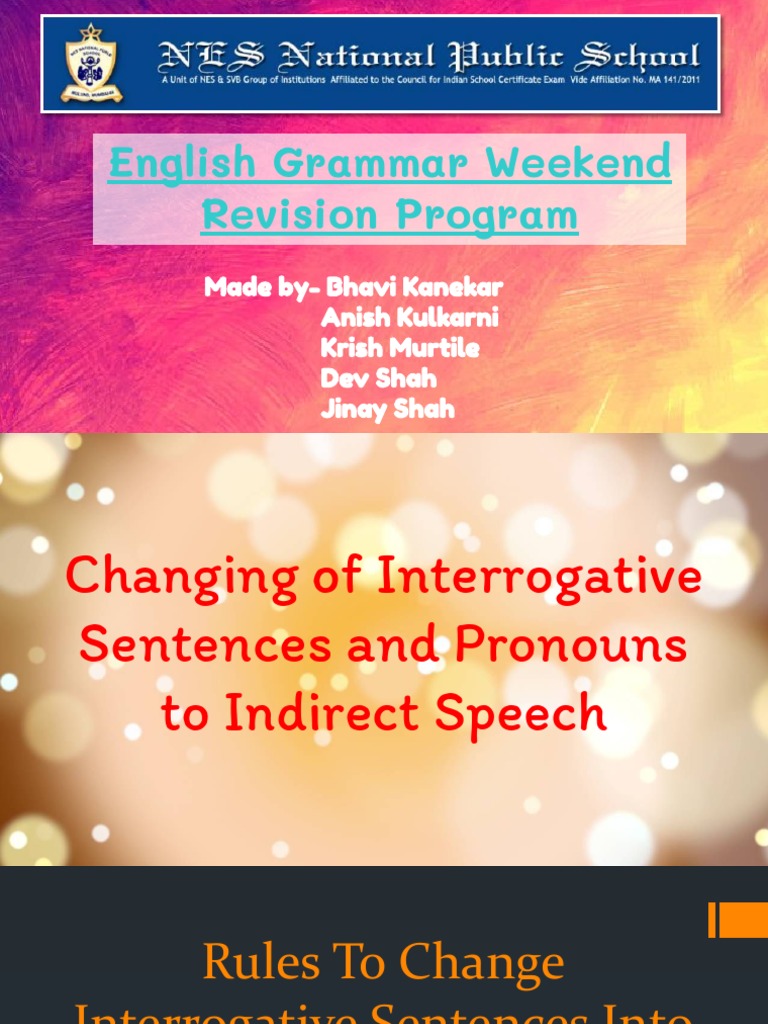 Indirect Speech: Interrogative Exercises | PDF | Question | Pronoun