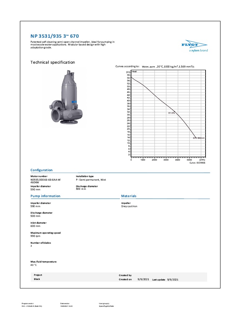 Technical Specification: Configuration | PDF | Electric Motor | Pump