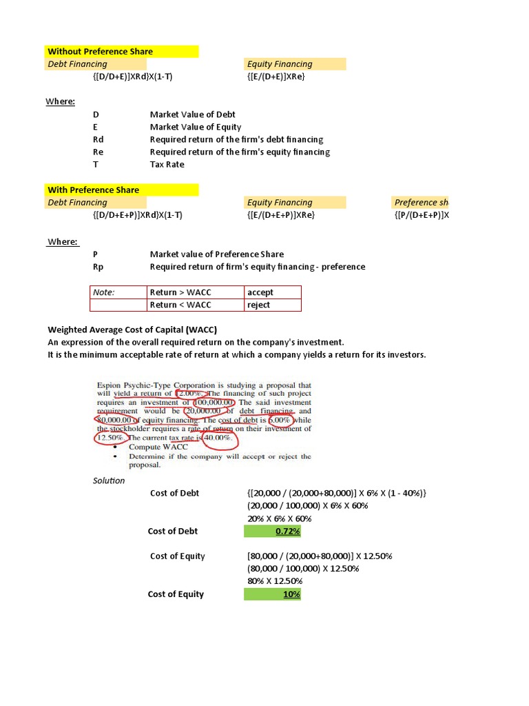 WACC & Payback | PDF | Cost Of Capital | Balance Sheet