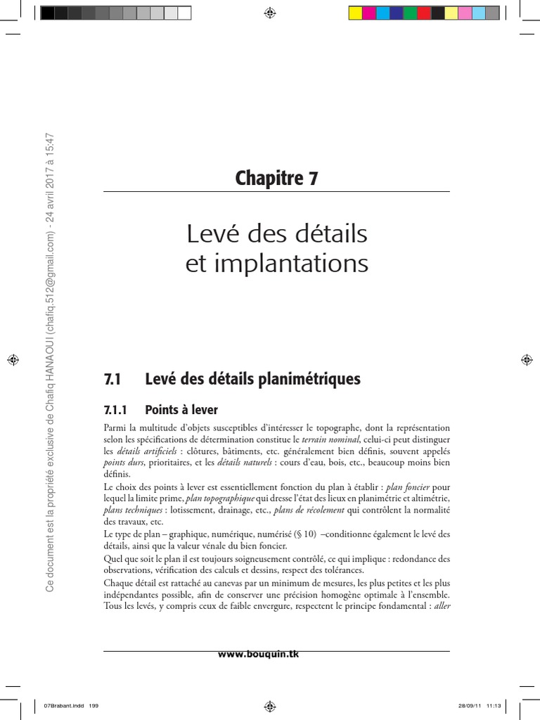 Levé Topographique et Détails Techniques | PDF | Topographie | Prisme ...