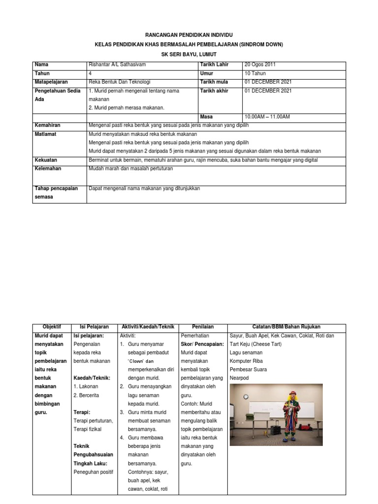 Rancangan Pendidikan Individu | PDF