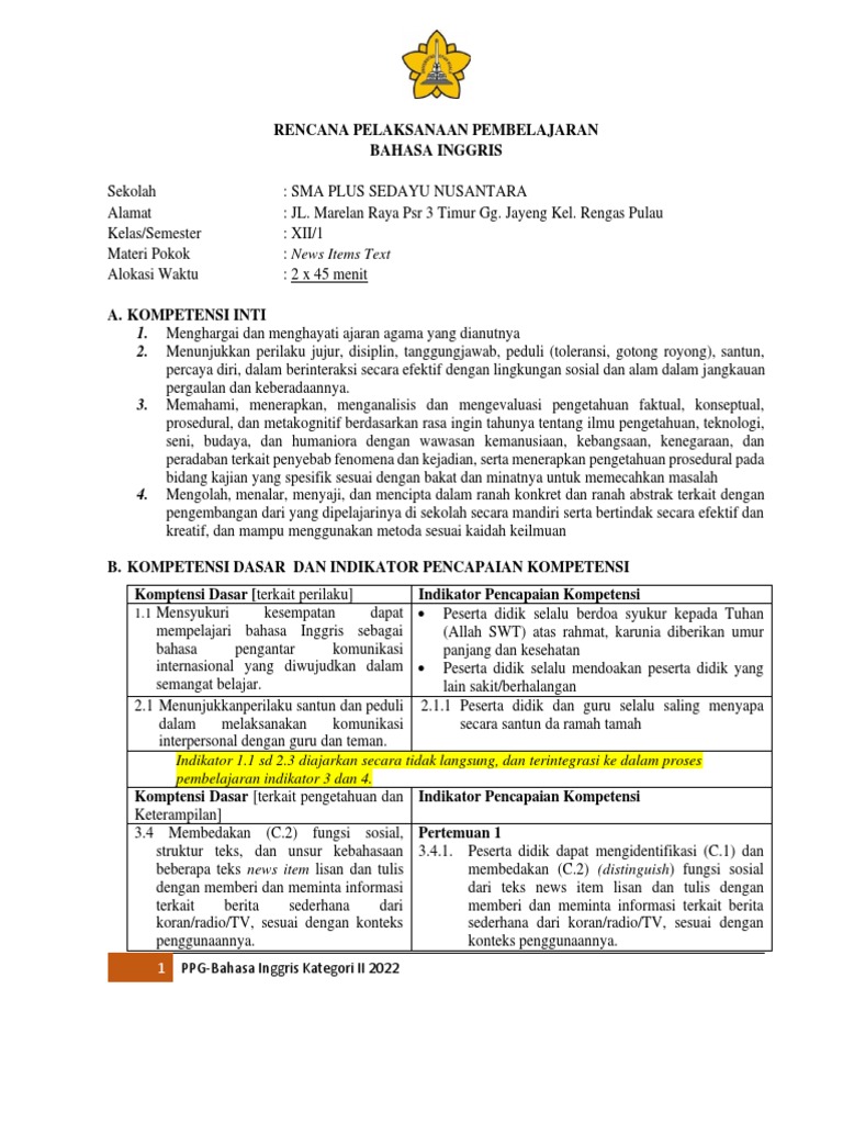 Rencana Aksi 1 | PDF