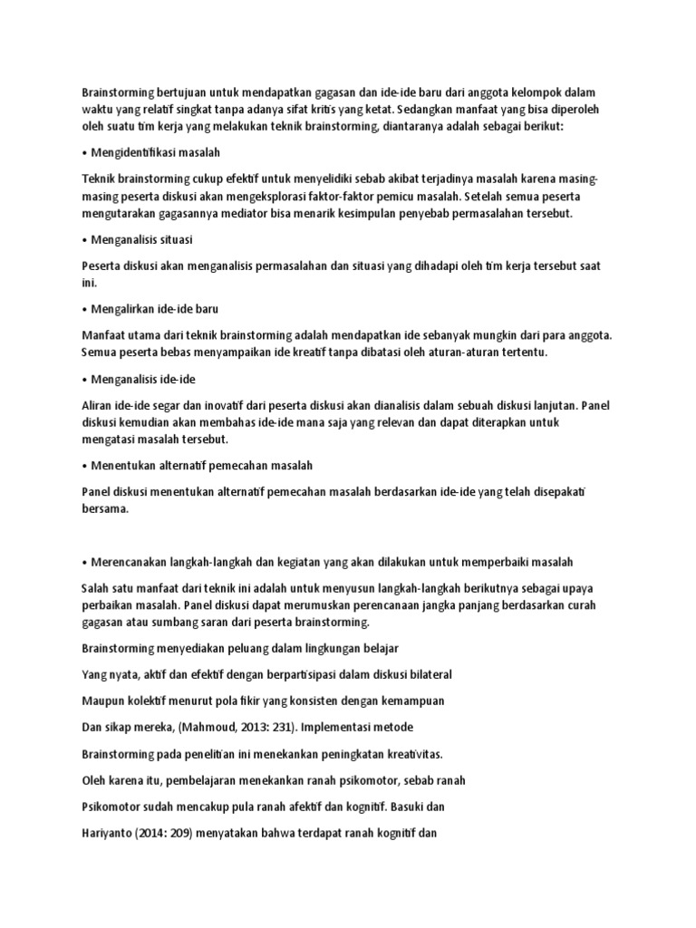 Manfaat Brainstorming Tim Kerja | PDF | Karier & Perkembangan
