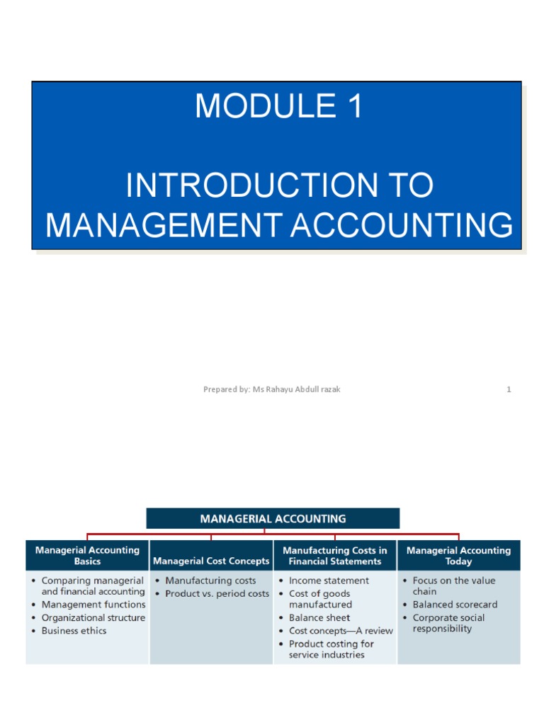 MODULE 1 Managerial Accounting | PDF | Management Accounting | Accounting