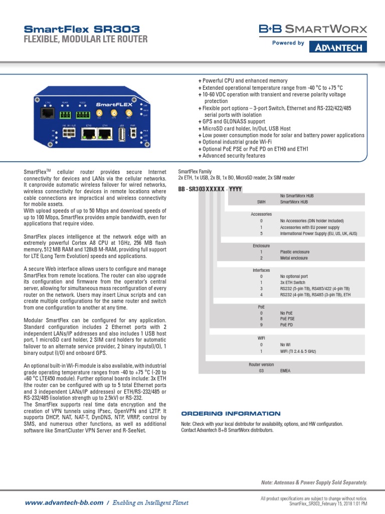 Flexible, Modular Lte Router: Smartflex Sr303 | PDF | General Packet ...