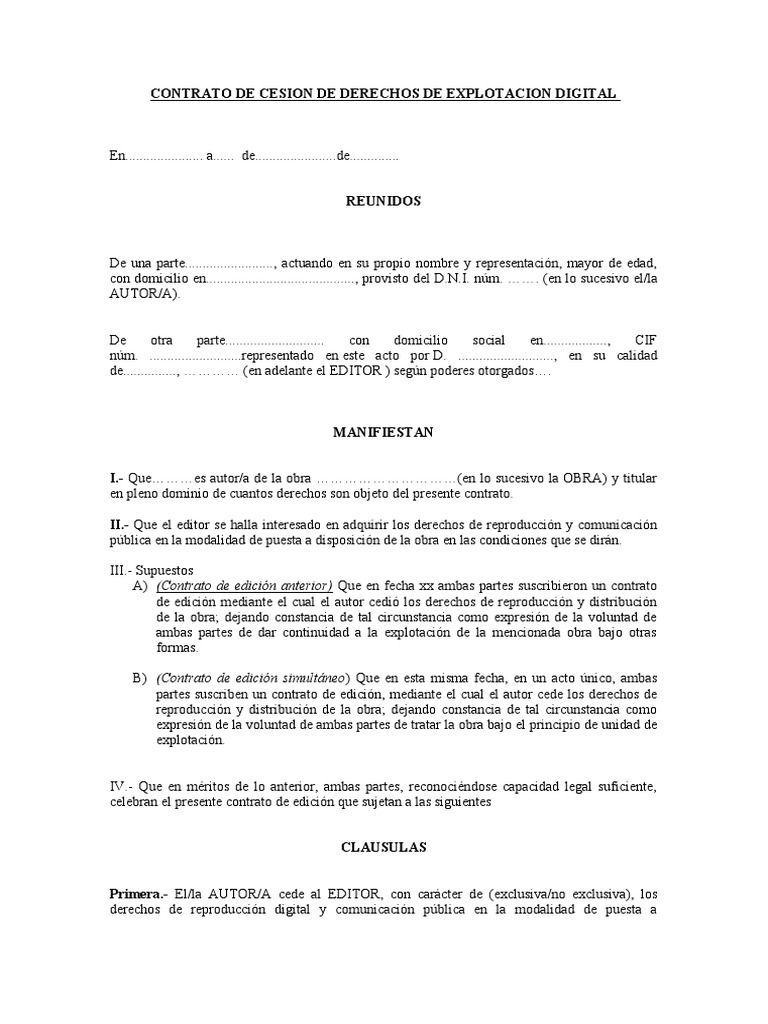 Contrato de Edición Digital | PDF | Salario | Propiedad intelectual