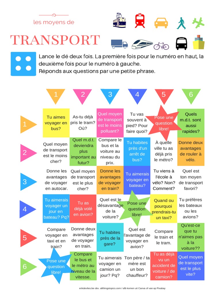 Les moyens de transport en classe 5ème | PDF | Véhicules | Transport ...