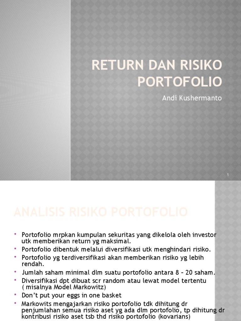 Return Dan Risiko Portofolio2 | PDF