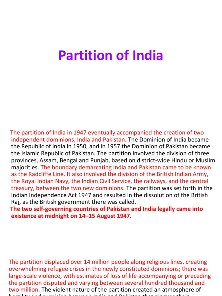 Partition of India | PDF | Partition Of India | British Raj