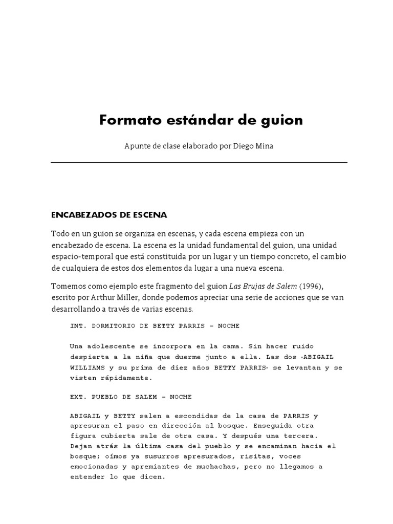 Formato de Guion - D.Mina2022 | PDF | Diálogo