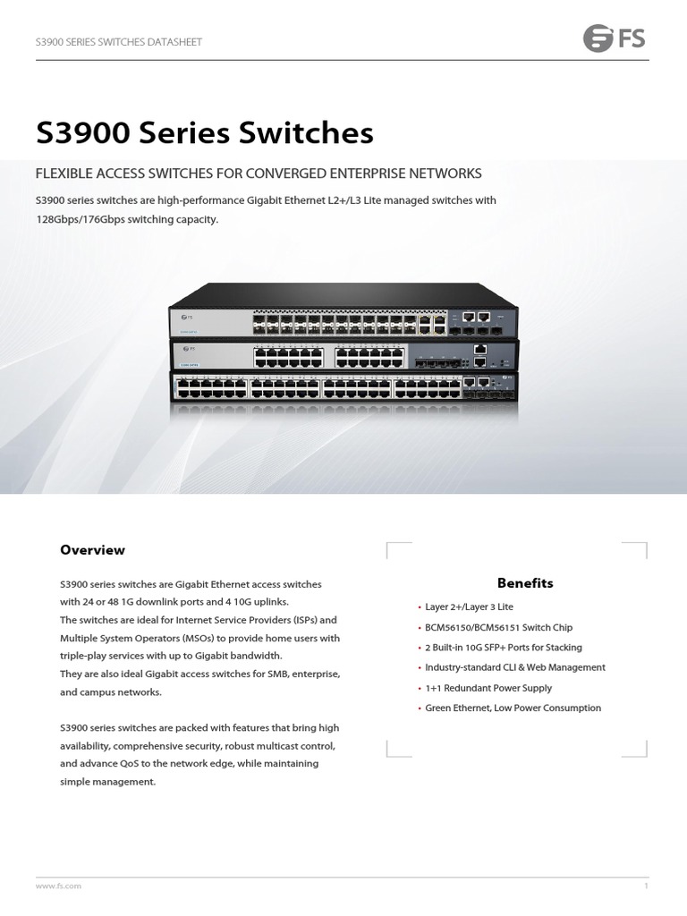 s3900 Series Switches Datasheet | PDF