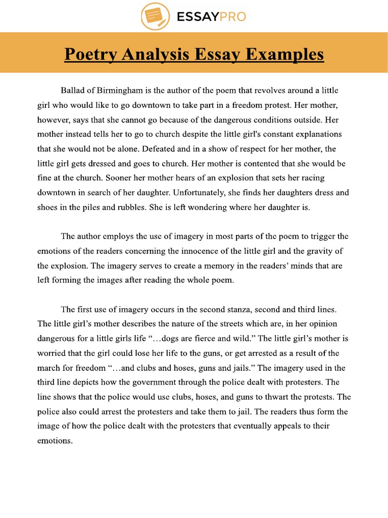 Exaples of Analysed Poems | PDF