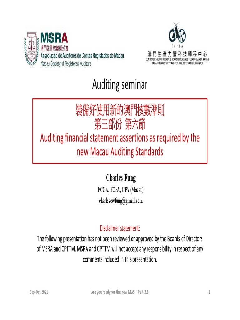 Auditing Financial Statement Assertions - Ver4a (Revised) | PDF ...