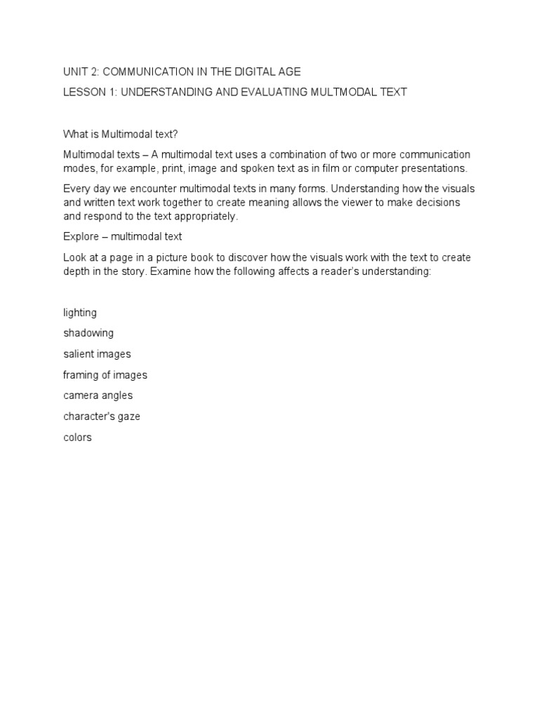 Multimodal Text | PDF | Art