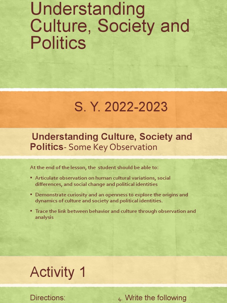 Grade 11 Ucsp Week 1 | PDF