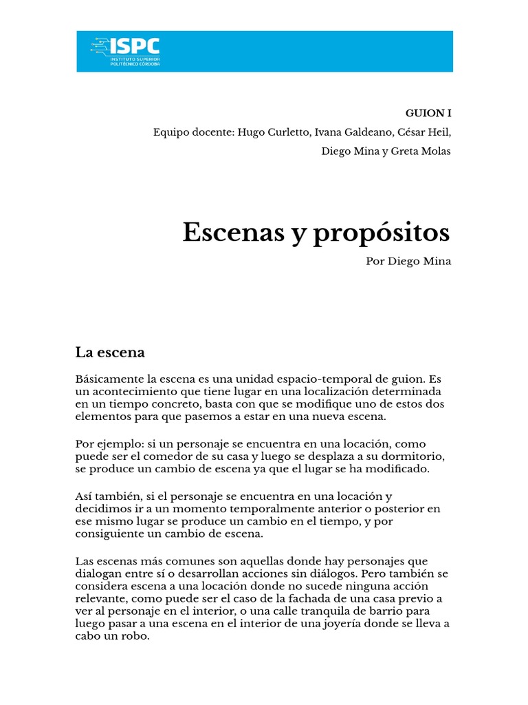 Escenas y Propósitos | PDF | Información | Narración