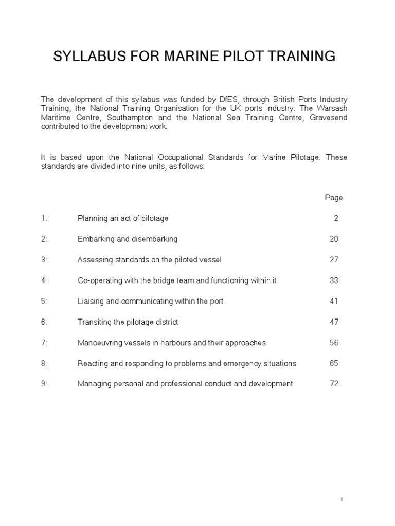 Marine Pilot Training Full Syllabus | PDF | Science & Mathematics