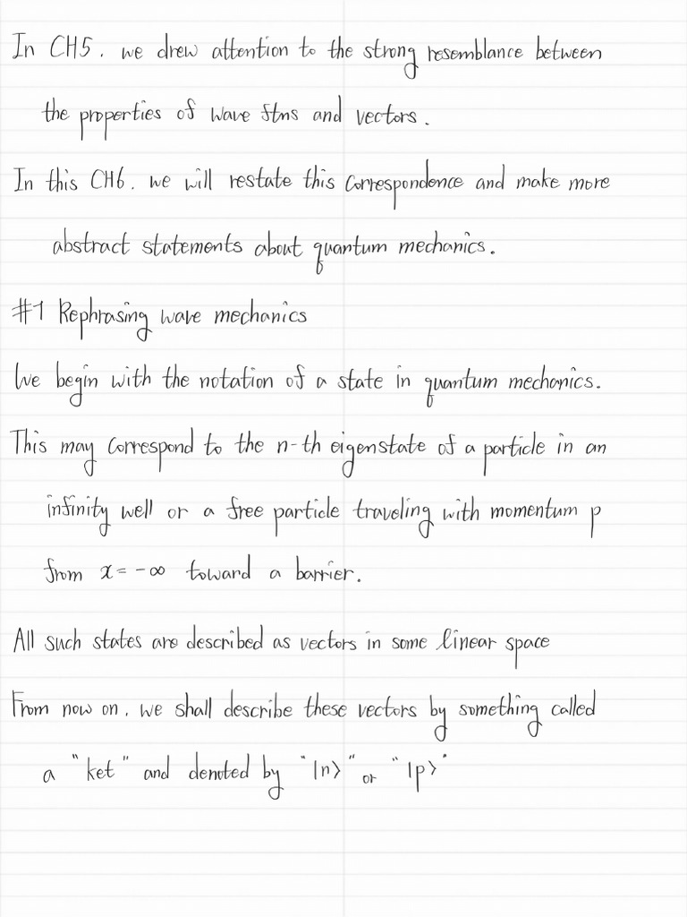CH6. Operator Methods in Quantum Mechanics | PDF CH6. Operator Methods in Quantum Mechanics | PDF
