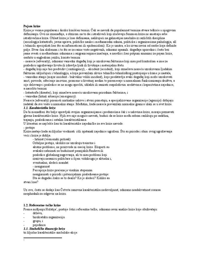 Krizni Menadzment | PDF