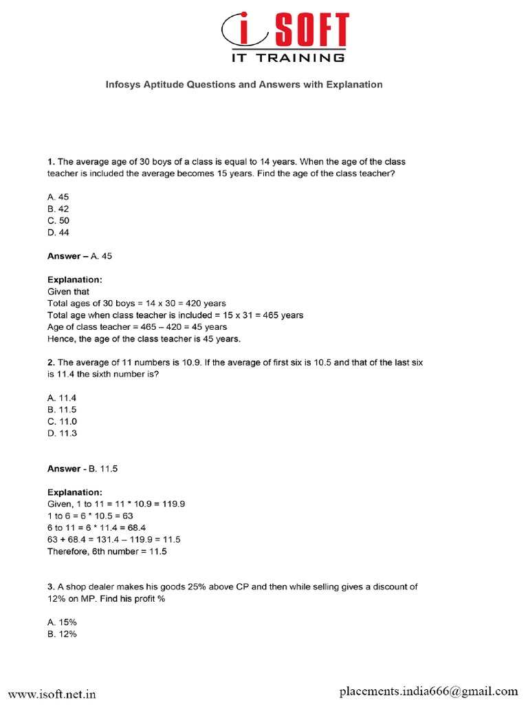 Infosys-Aptitude - Resume | PDF