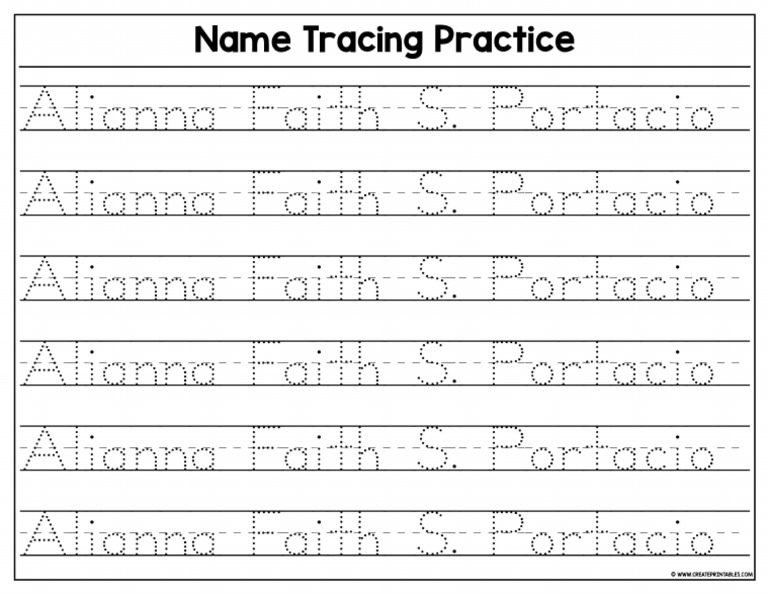Name - Tracing - Practice C99C 4026 2C71 | PDF
