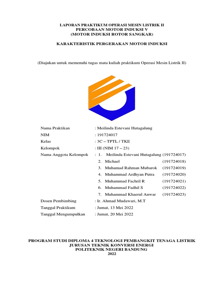 LAPORAN PRAKTIKUM V OPERASI MESIN LISTRIK II MI Karakteristik ...