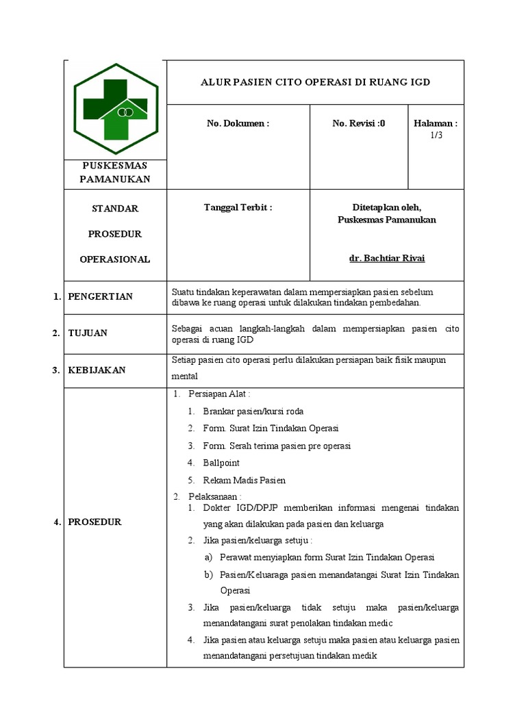 Alur Pasien Cito Operasi Diruang Igd | PDF | Sains & Matematika