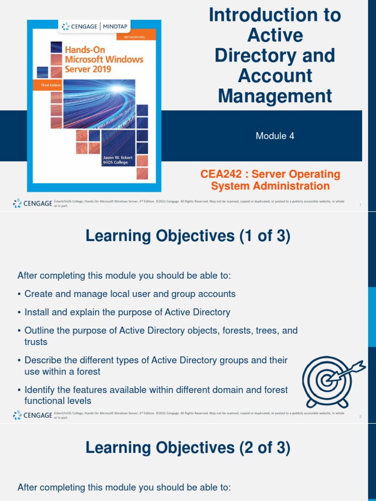 CEA242 Module 4 - Introduction To Active Directoty and Account Management | PDF | Active ...
