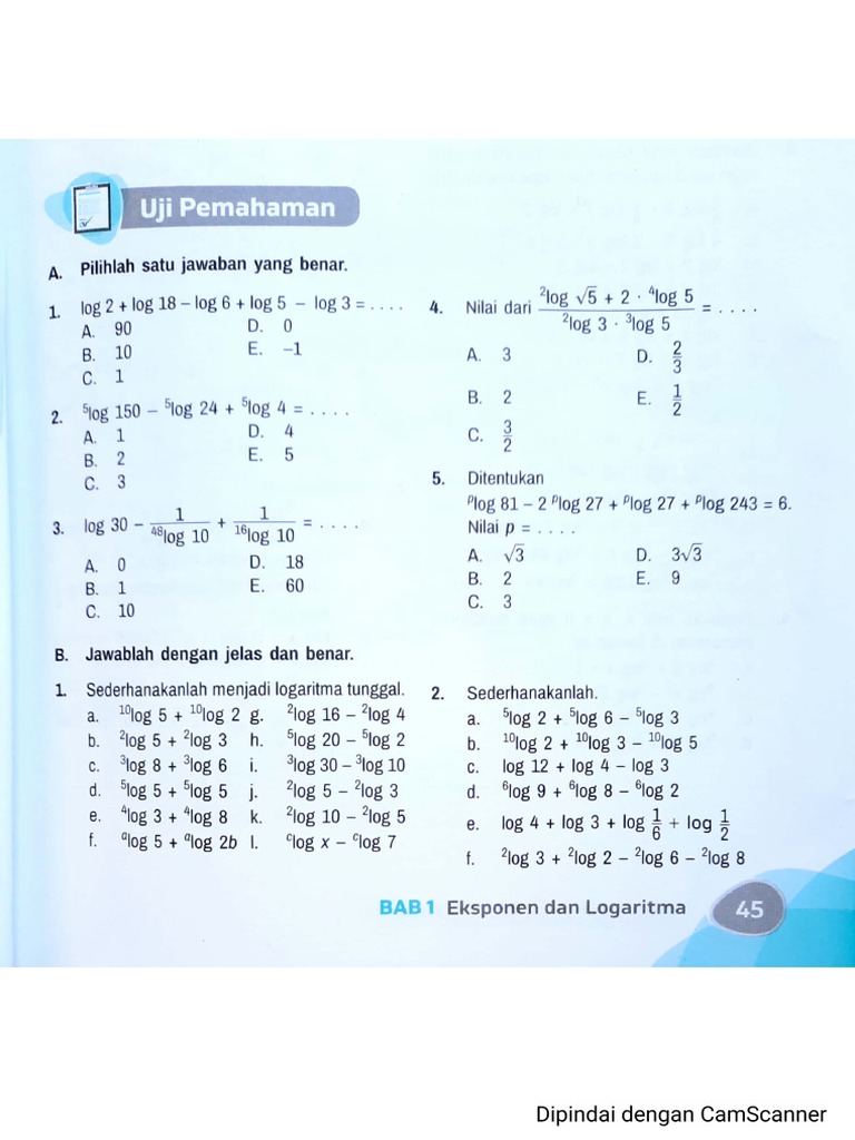 Soal Latihan Logaritma | PDF
