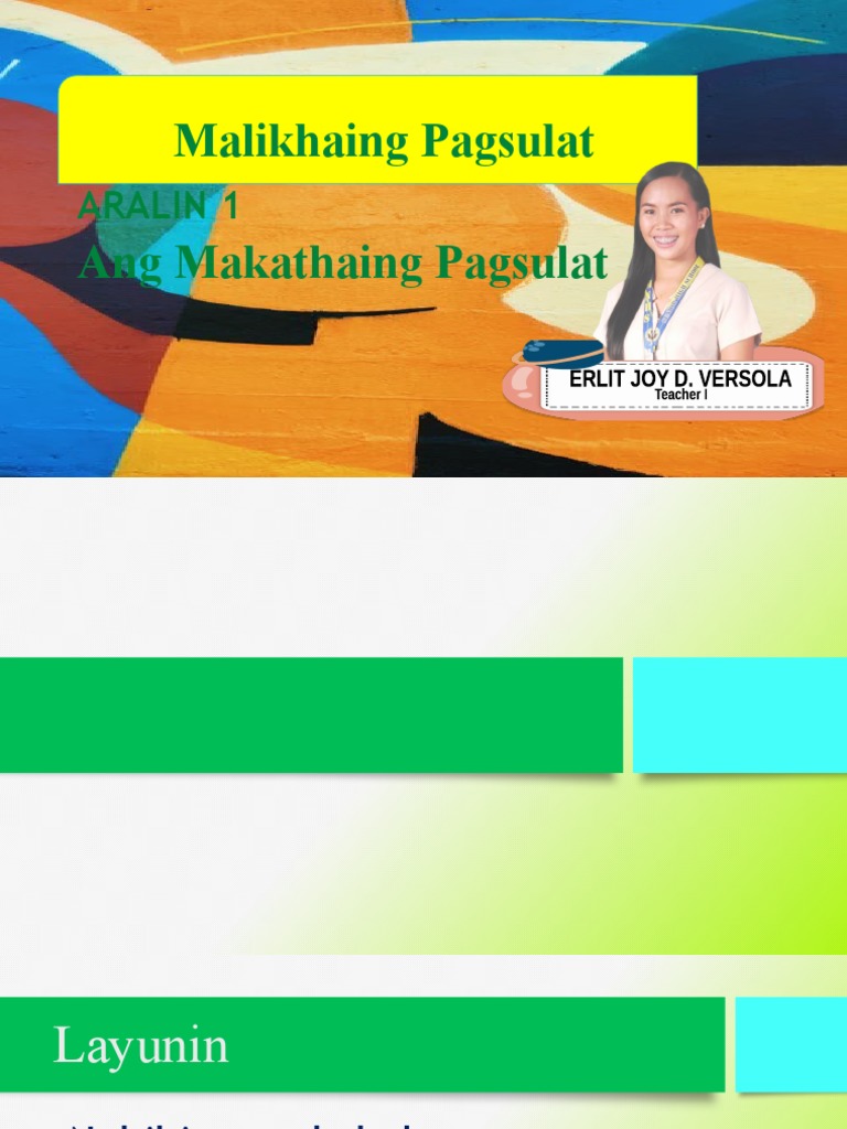 Malikhaing Pagsulat Lesson 1 | PDF