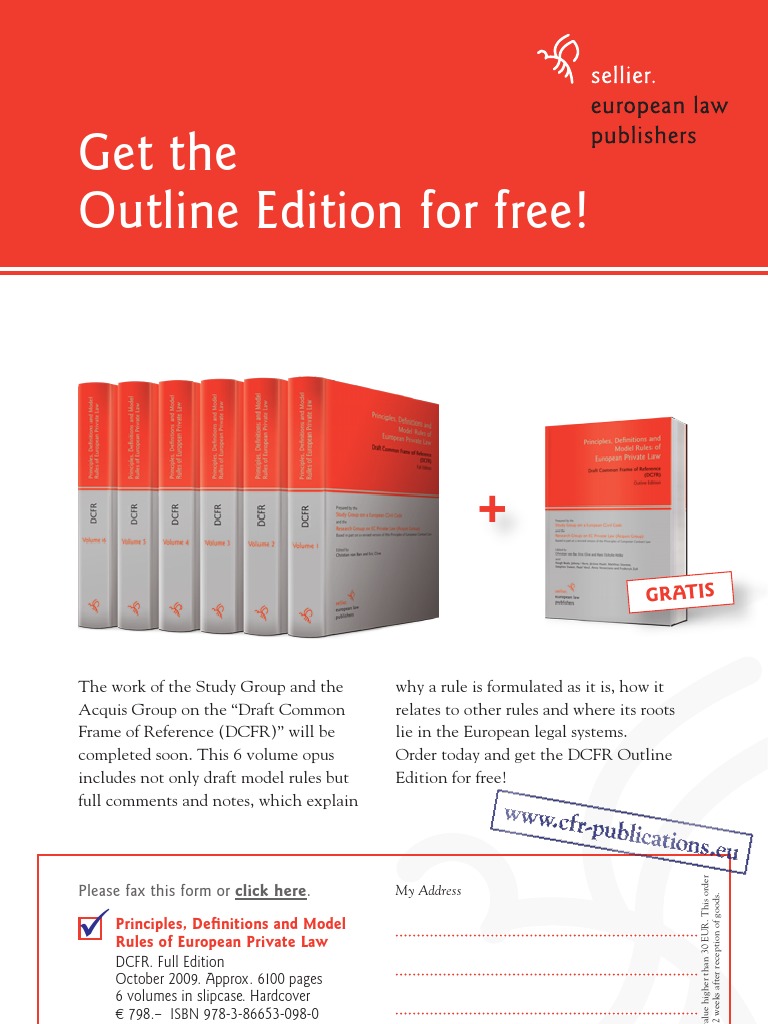 2009 02 DCFR OutlineEdition | PDF