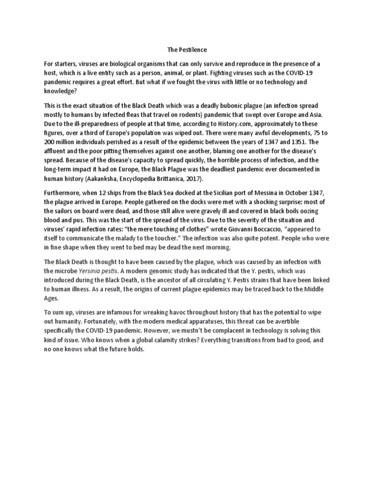 English Informative Essay | PDF | Black Death | Animal Diseases
