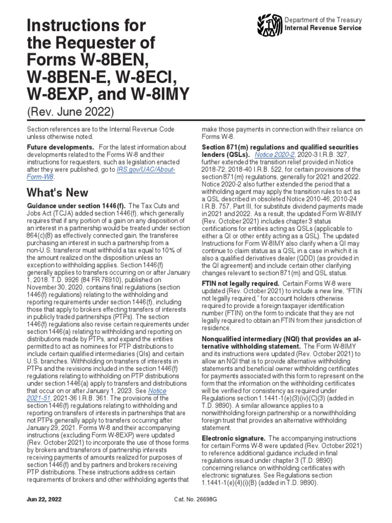 Iw 8 | Download Free PDF | Irs Tax Forms | Tax Exemption