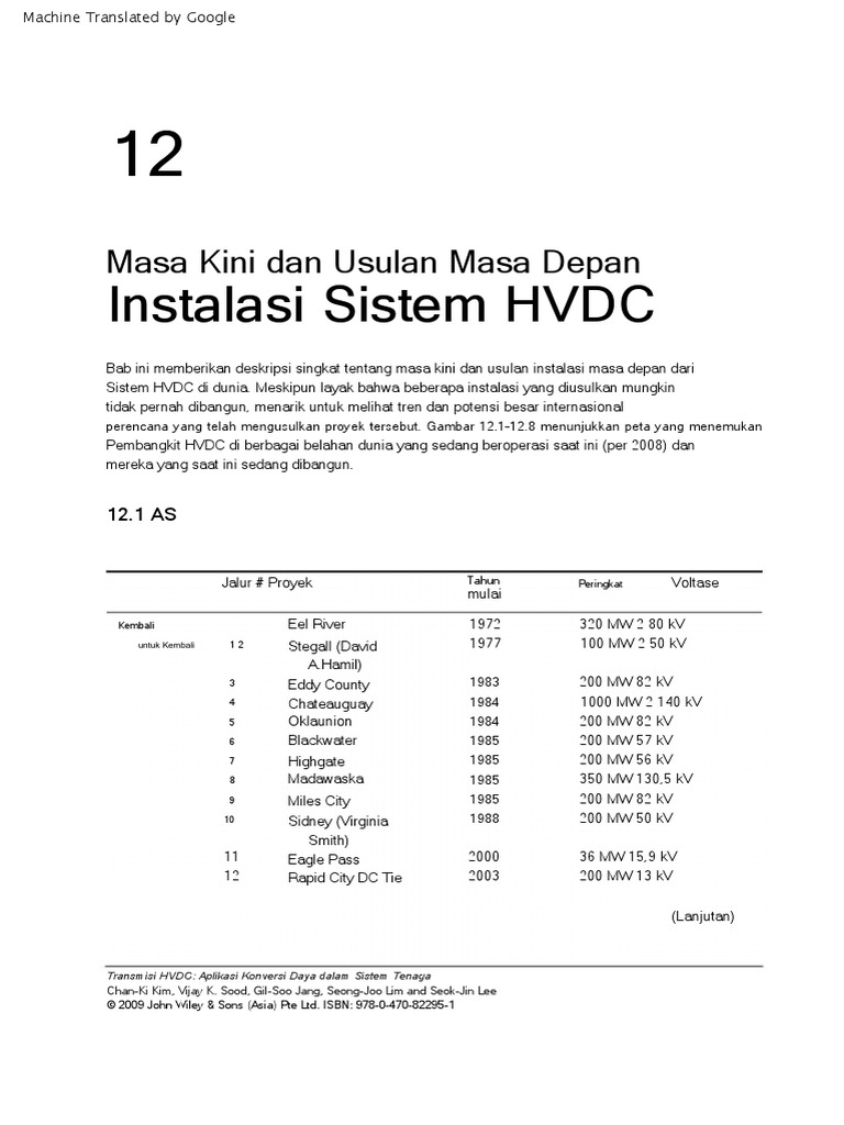 Instalasi Sistem HVDC: Masa Kini Dan Usulan Masa Depan | PDF