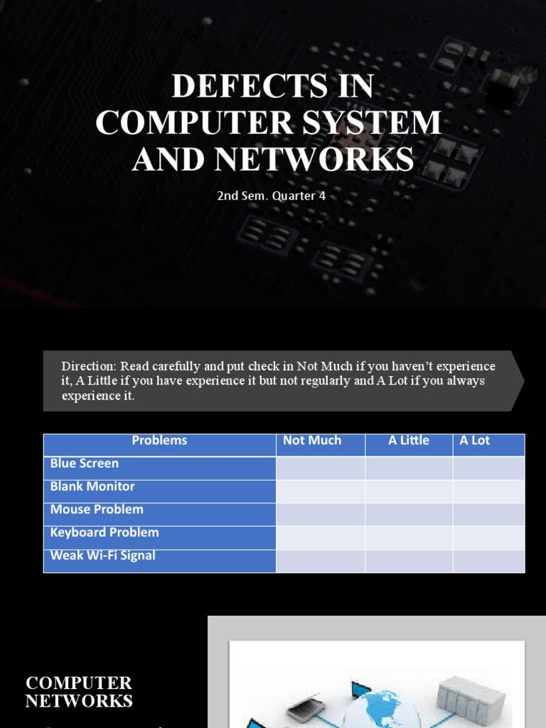 DEFECTS IN COMPUTER SYSTEM AND NETWORKS - Week 10 | PDF | Computer Network | Internet Protocol Suite