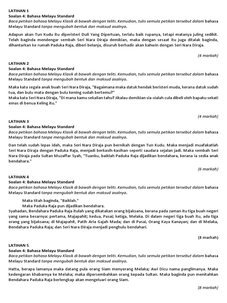 Bahasa Melayu Klasik (f5 Burung Terbang Dipipiskan Lada) Version 6 | PDF