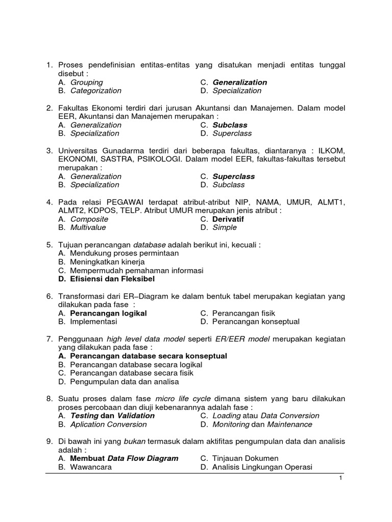 Latihan Soal Utama SBD 2 ATA 2021-2022 | PDF | Bisnis | Komputer