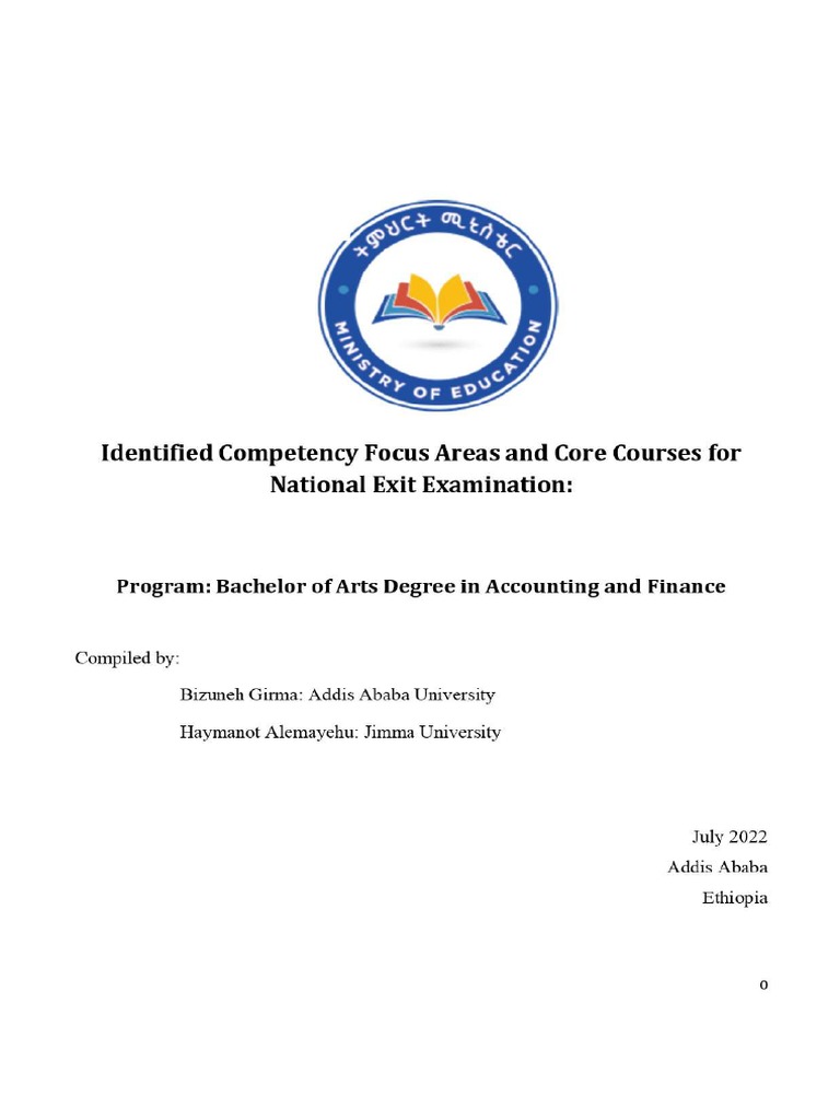 Exit Exam Focus Area BA in Accounting and Finance | PDF